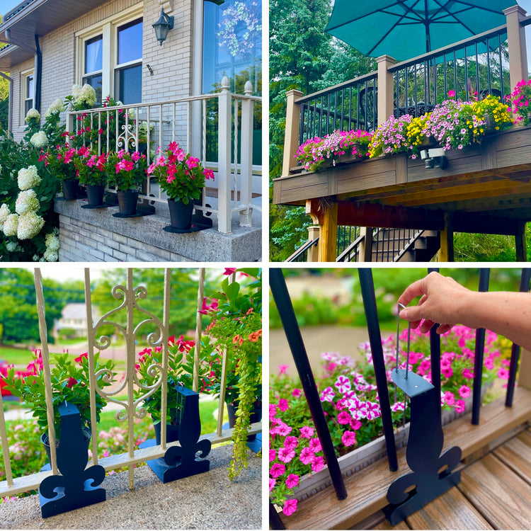 Railing Planter Shelf for Deck & Balcony Gardens - Plant Traps