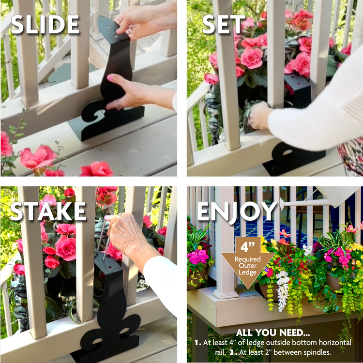 Railing Planter Shelf for Deck & Balcony Gardens - Plant Traps